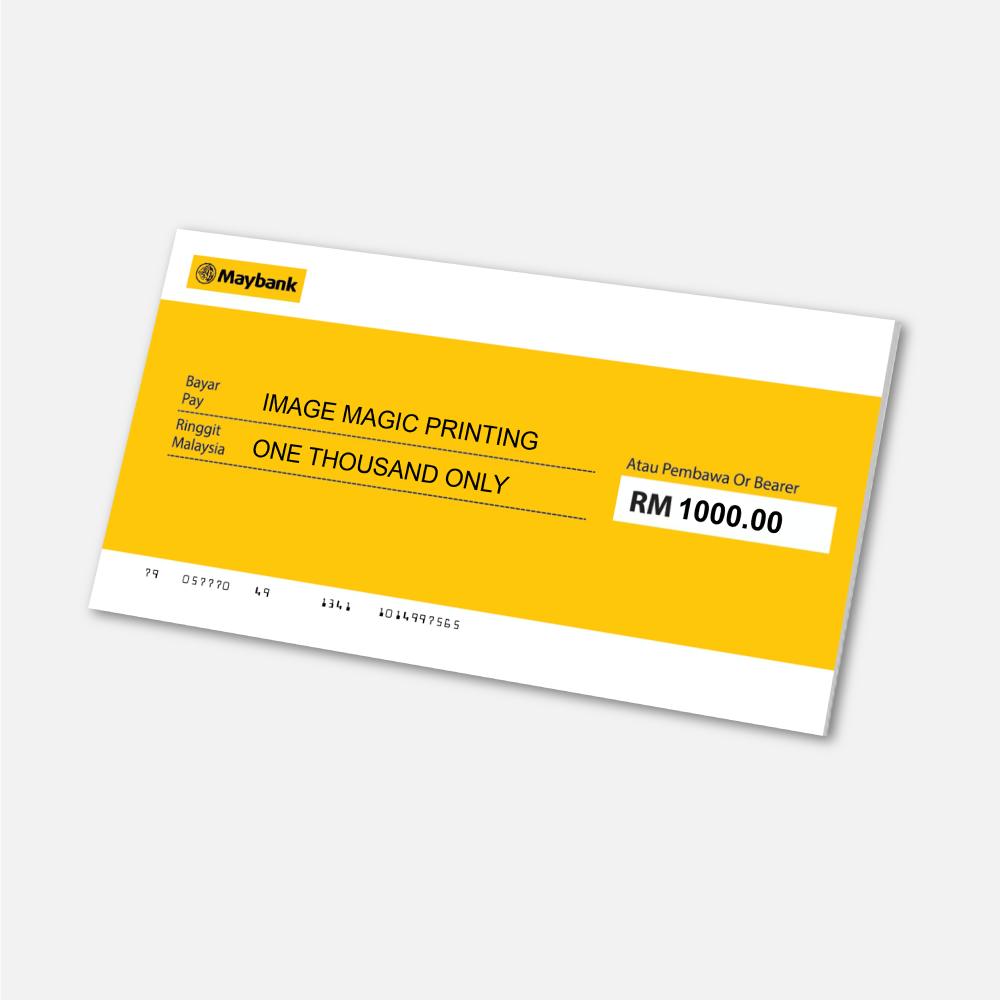 Mock Up Cheque Printing Malaysia | Giant Cheque for Events & Awards