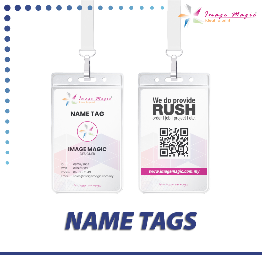 Name Tag Print | Name Tag with Lanyard | Plastic Holder Name Tag