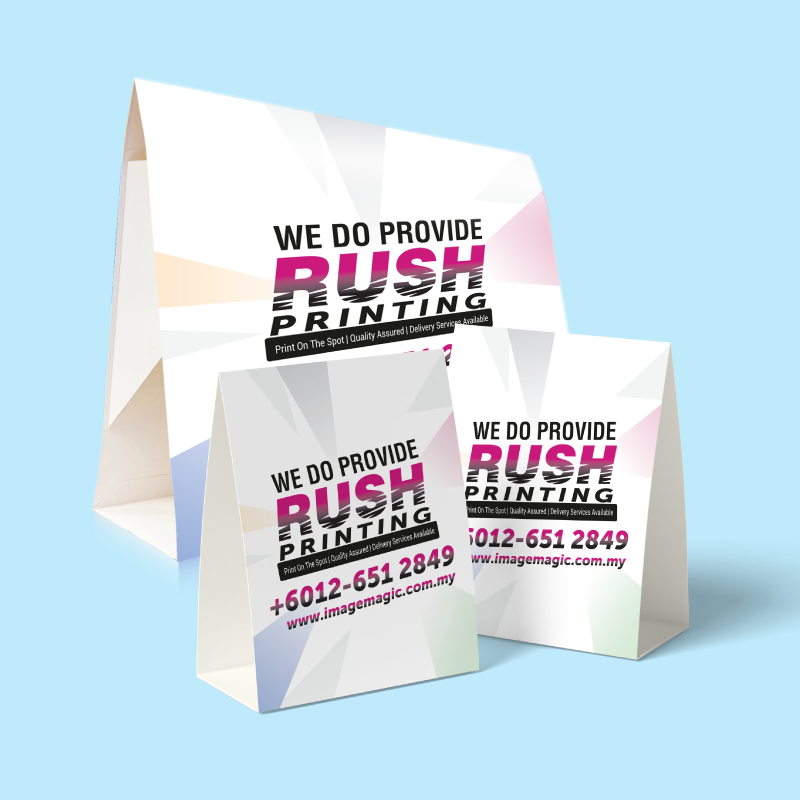Tent Card Printing Malaysia | Table Tent Cards for Menu, Promo & Events