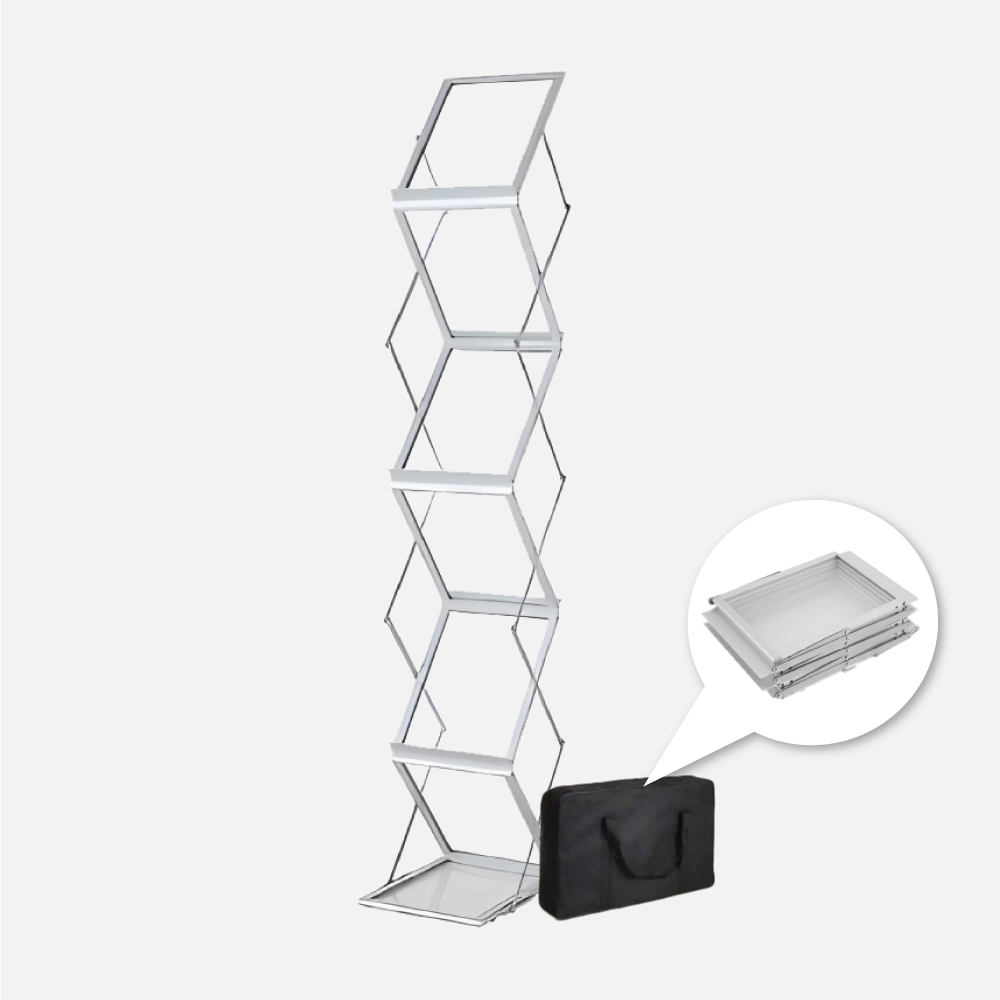 Zig Zag Acrylic Brochure Stand Malaysia | Foldable A4 Display Rack