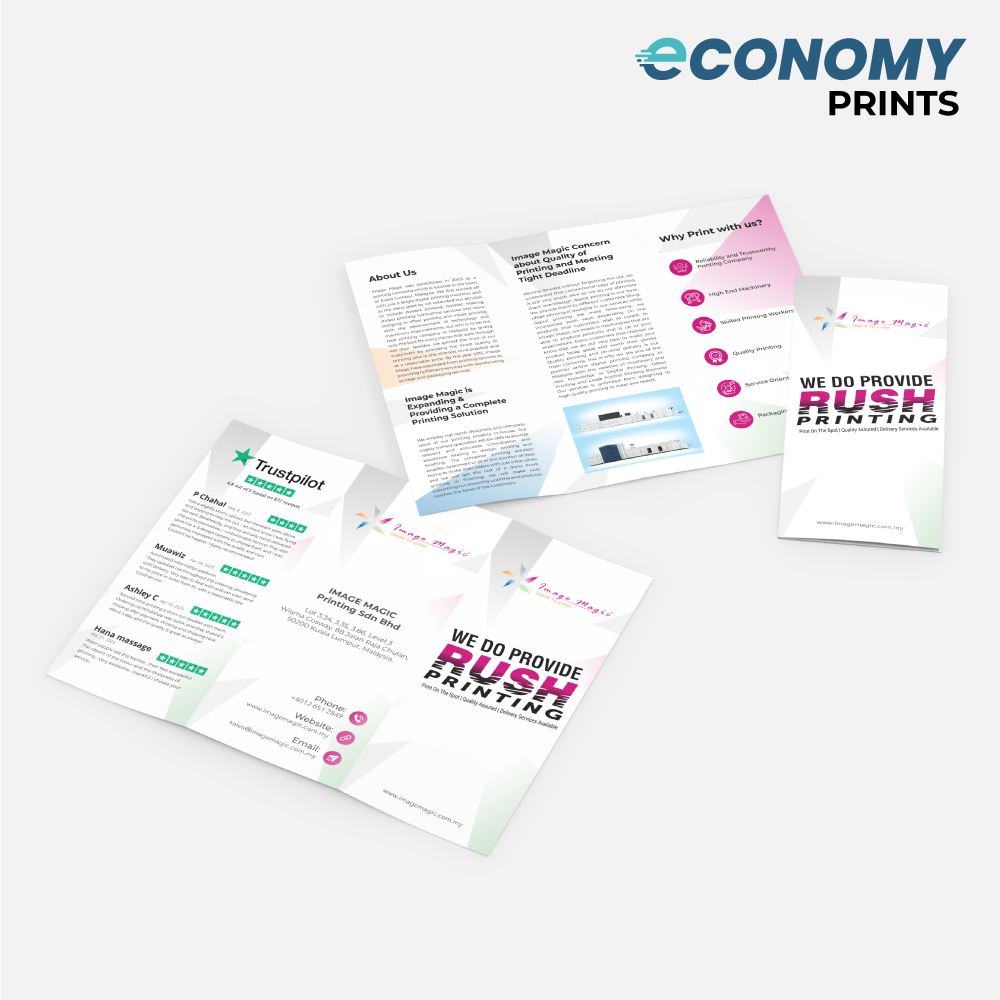 Economy Tri-Fold Brochure Printing Malaysia (A4/A5/DL) | Fast & Cheap